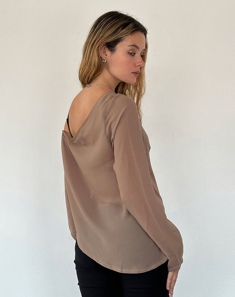 Light Brown Chiffon Top Riot | Riot – motelrocks-com-us