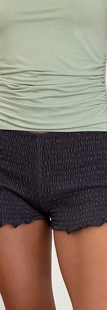 Beluga Grey Shirred Micro Shorts | Ritala – motelrocks-com-us