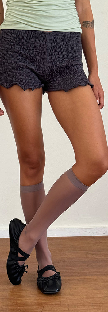 Beluga Grey Shirred Shorts | Ritala – motelrocks-com-us