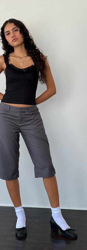 Black Lace Frill Edge Top | Roberta – motelrocks-com-us