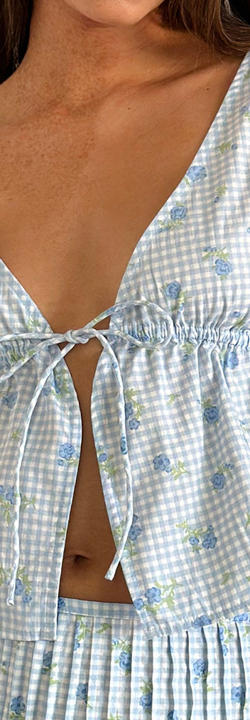 Blue Flower Gingham Cami Top | Rolia – motelrocks-com-us