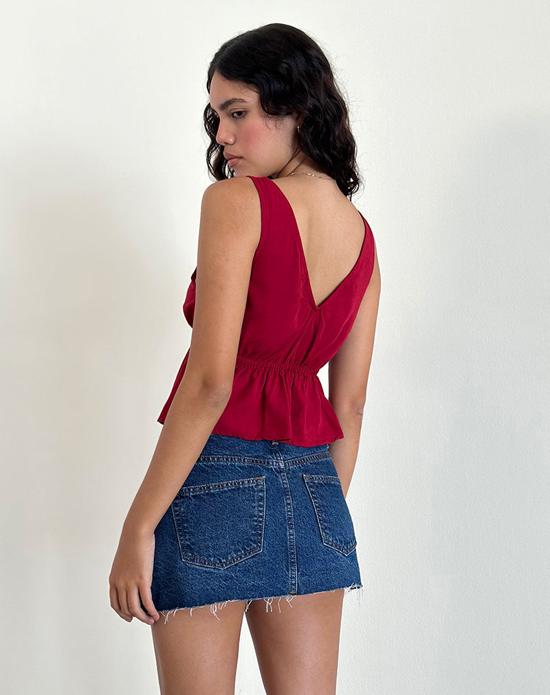 Adrenaline Red Tie Front Top | Rolia – motelrocks-com-us