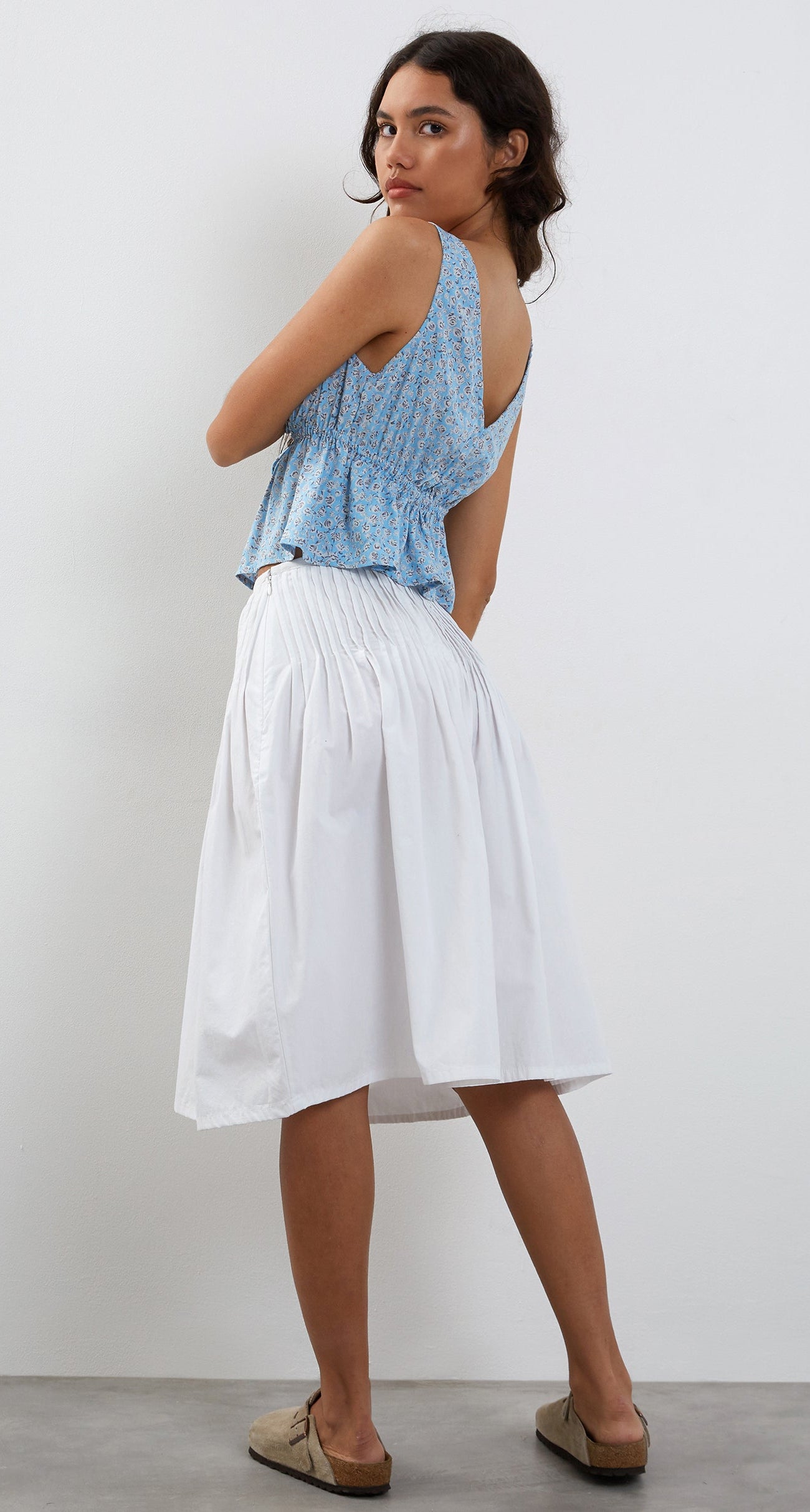 Ditsy Rose Blue Tie Front Top | Rolia – motelrocks-com-us