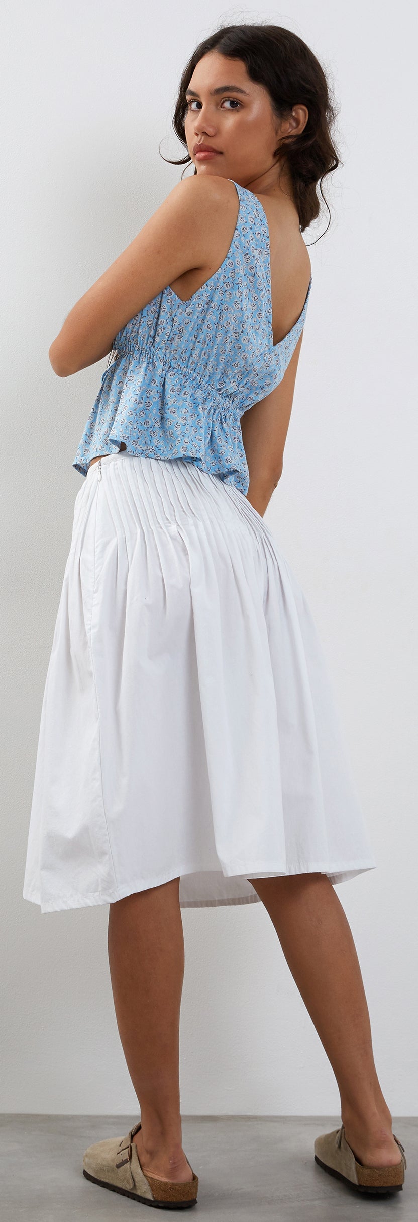 Ditsy Rose Blue Tie Front Top | Rolia – motelrocks-com-us