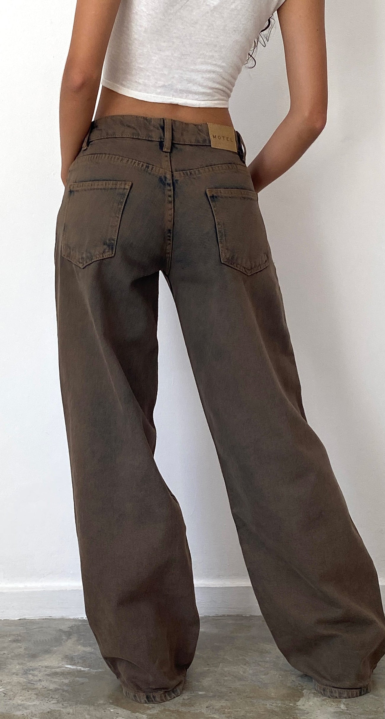 Dark Sand Extra Wide Low Rise Jeans | Roomy – motelrocks-com-us