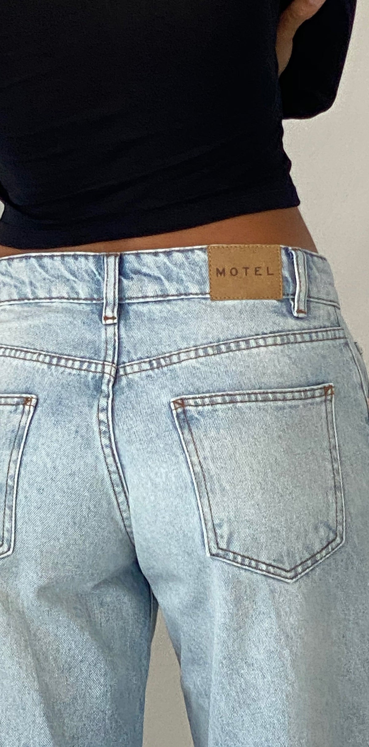 Extreme Light Wash Blue Extra Wide Low Rise Jeans | Roomy – motelrocks ...