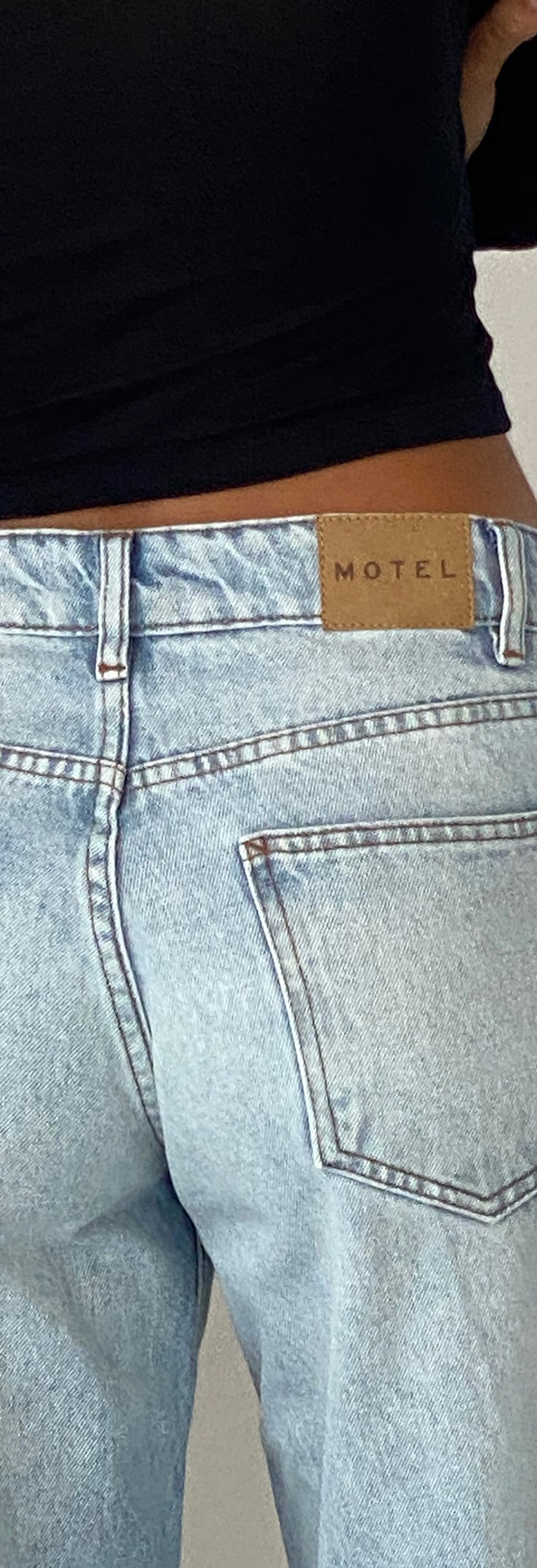 Extreme Light Wash Blue Extra Wide Low Rise Jeans | Roomy – motelrocks ...