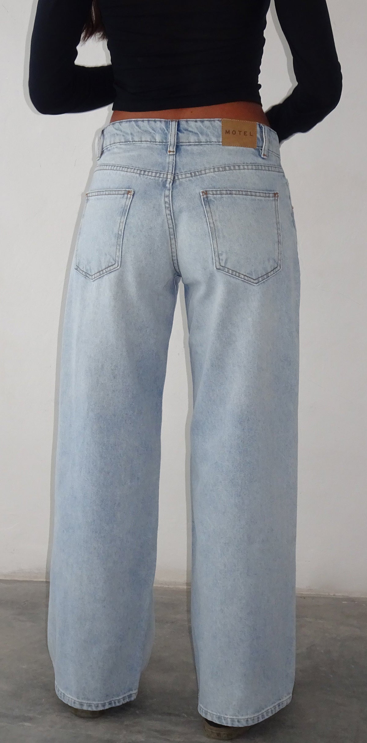 Extreme Light Wash Blue Extra Wide Low Rise Jeans | Roomy – motelrocks ...