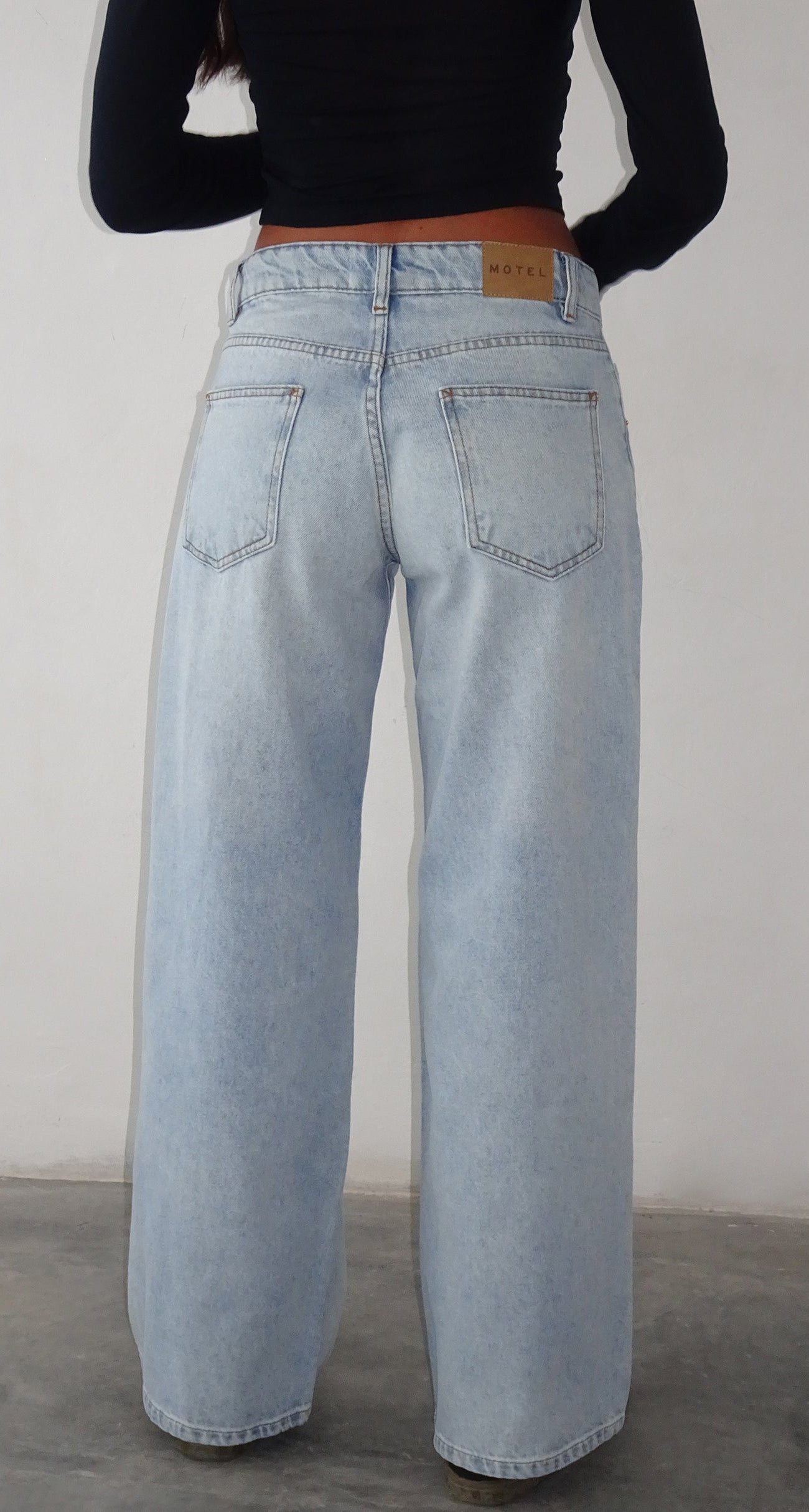 Extreme Light Wash Blue Extra Wide Low Rise Jeans | Roomy – motelrocks ...