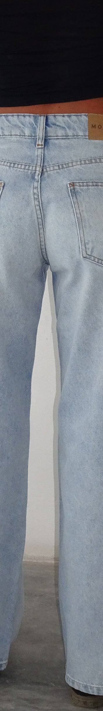 Extreme Light Wash Blue Extra Wide Low Rise Jeans | Roomy – motelrocks ...