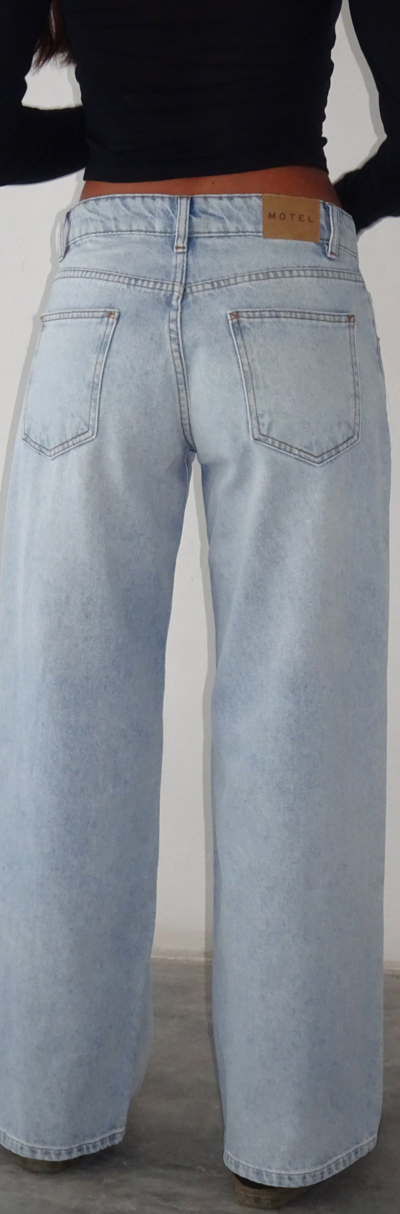 Extreme Light Wash Blue Extra Wide Low Rise Jeans | Roomy – motelrocks ...