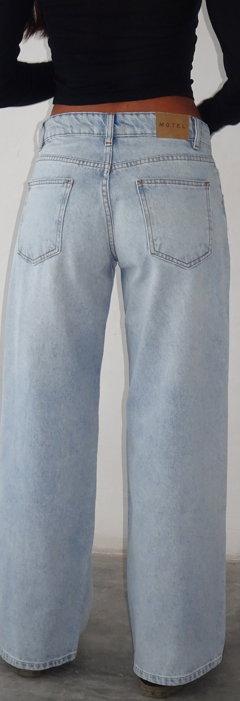 Extreme Light Wash Blue Extra Wide Low Rise Jeans | Roomy – motelrocks ...