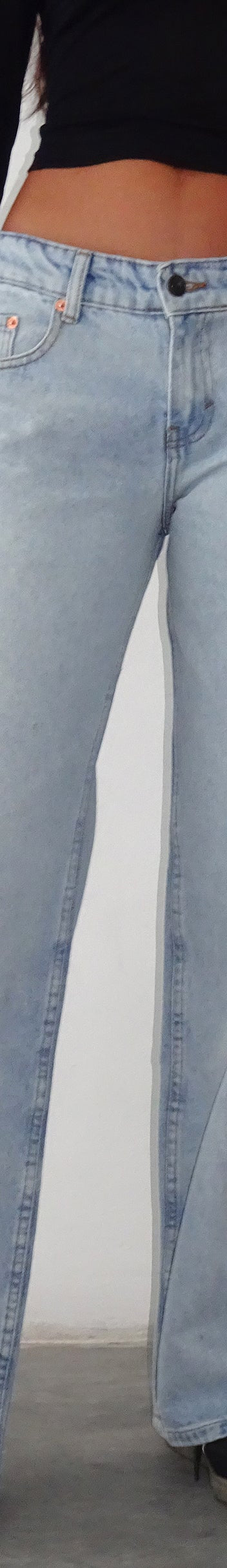 Extreme Light Wash Blue Extra Wide Low Rise Jeans | Roomy – motelrocks ...