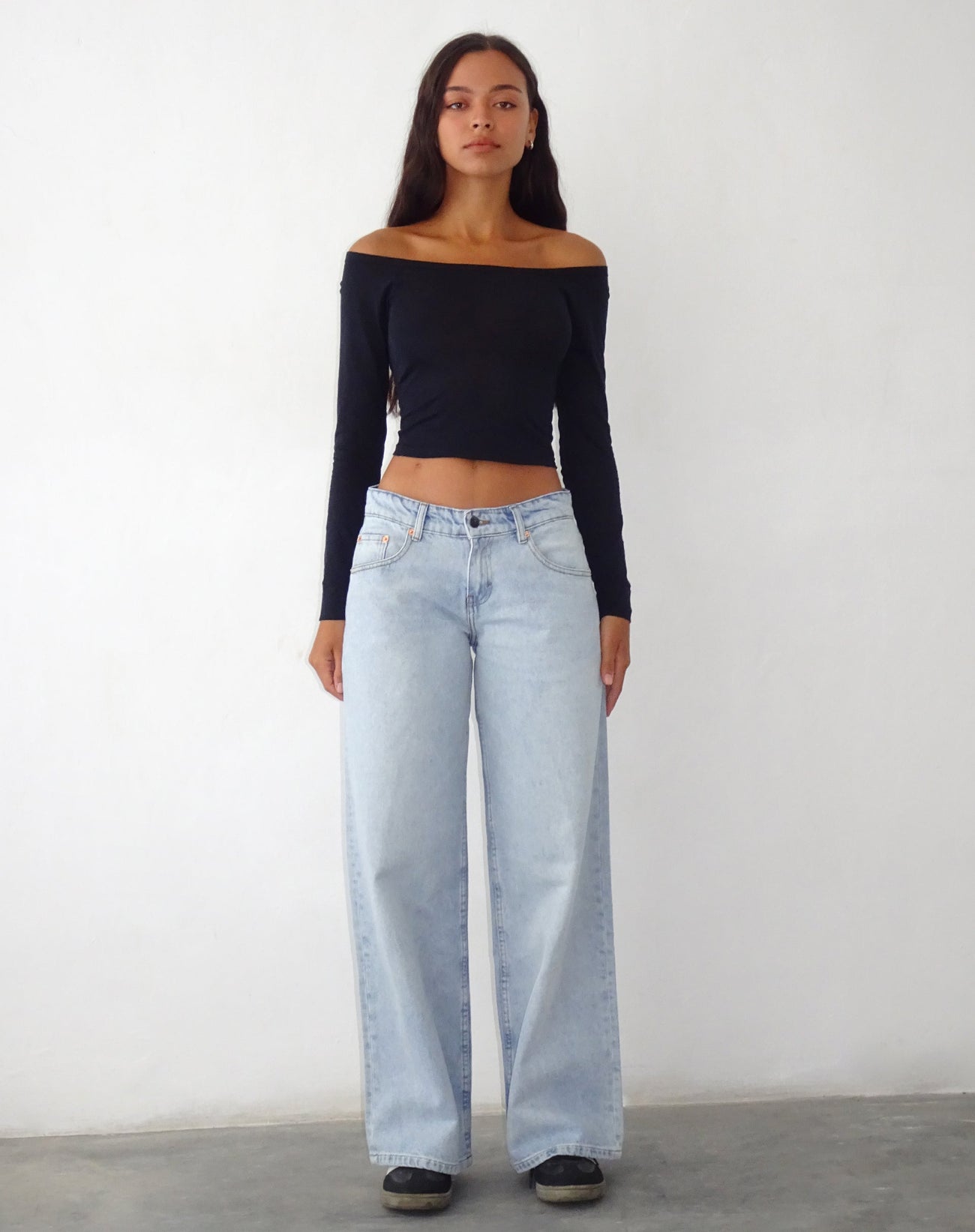 Extreme Light Wash Blue Extra Wide Low Rise Jeans | Roomy – motelrocks ...