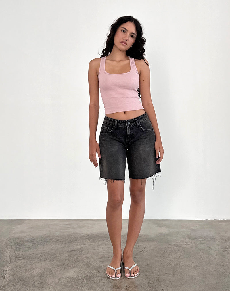 Pink Lady Ribbed Vest Top Roxe Motelrocks Com Us