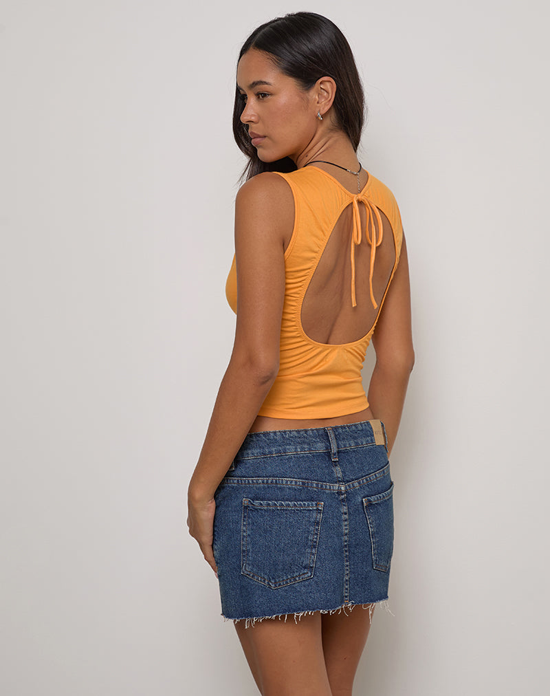 Faded Orange Backless Tank Top | Runaba – motelrocks-com-us
