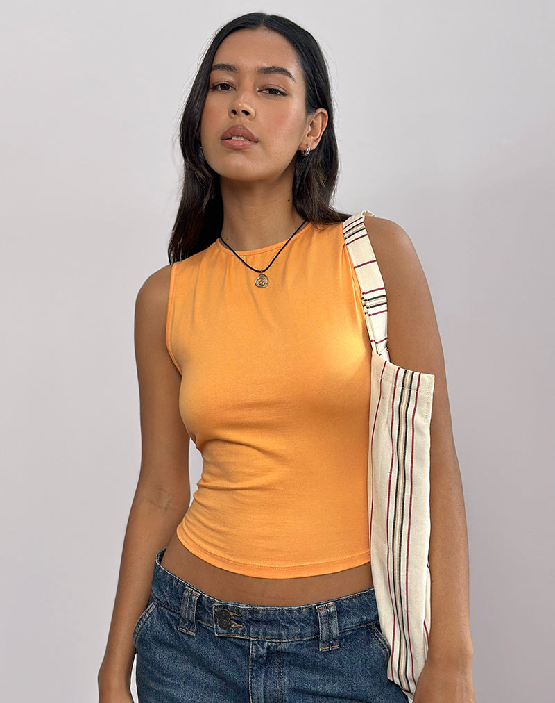 Faded Orange Backless Tank Top | Runaba – motelrocks-com-us