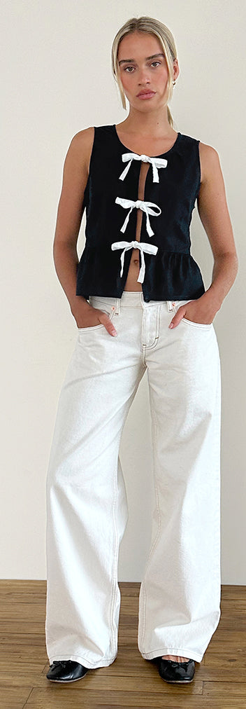 Tap Shoe Top with Off White Bows | Ryoti – motelrocks-com-us