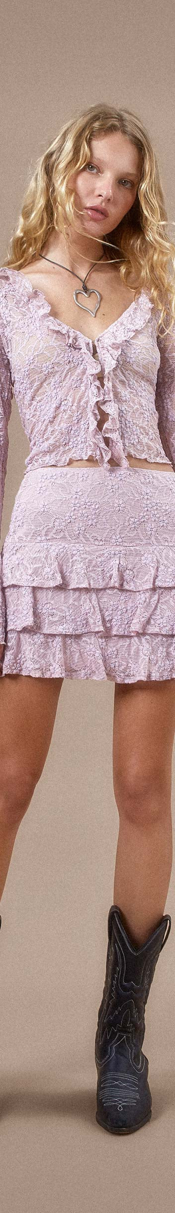 Lace Dusky Pink Cardigan | Sadiru – motelrocks-com-us