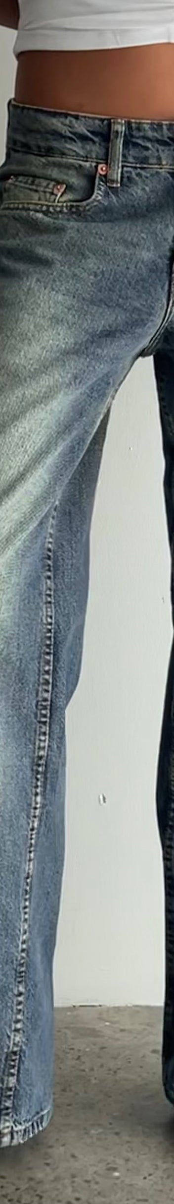 Extreme Blue Green Extra Wide Low Rise Jeans | Roomy – motelrocks-com-us