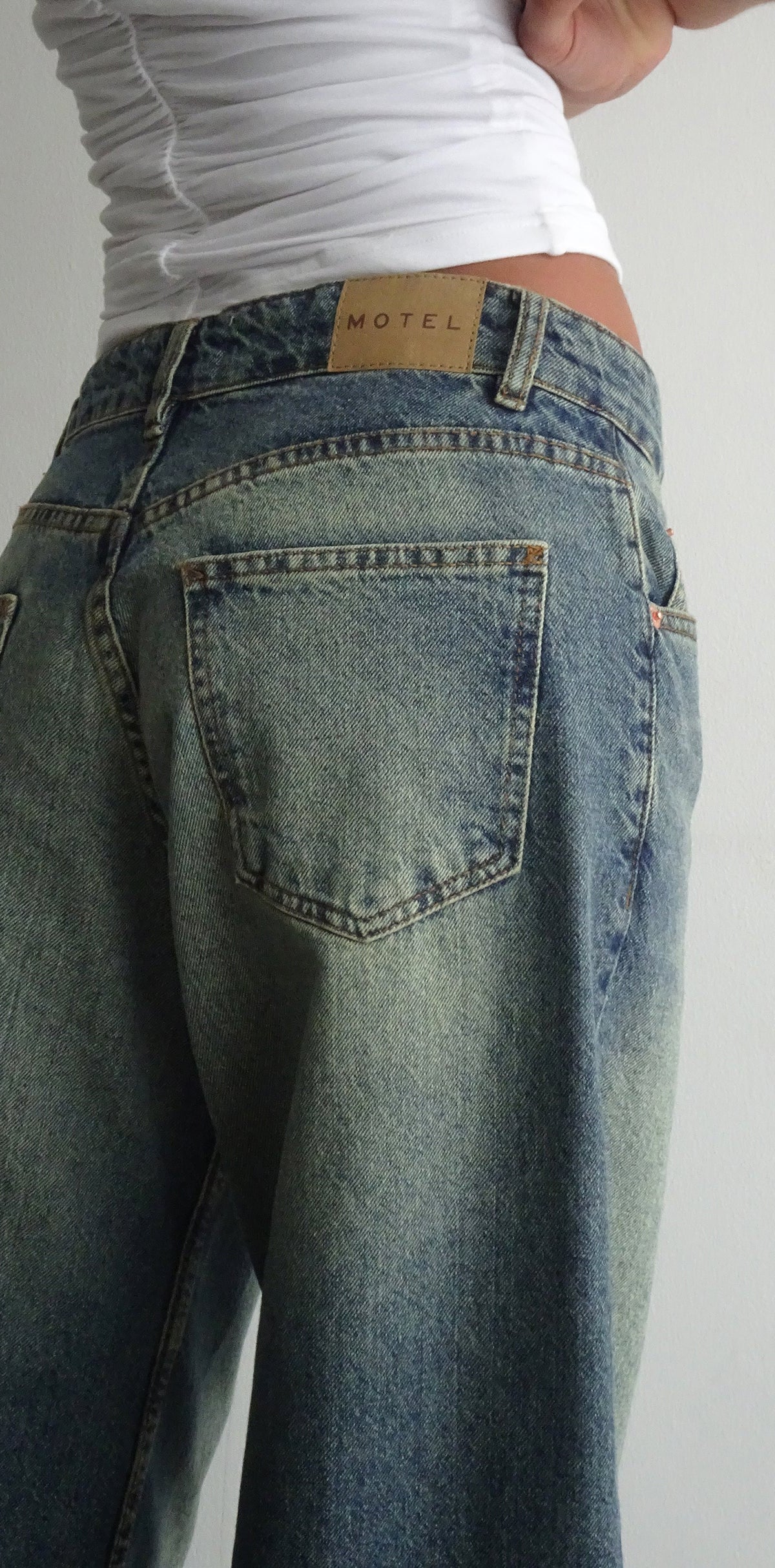 Extreme Blue Green Extra Wide Low Rise Jeans | Roomy – motelrocks-com-us