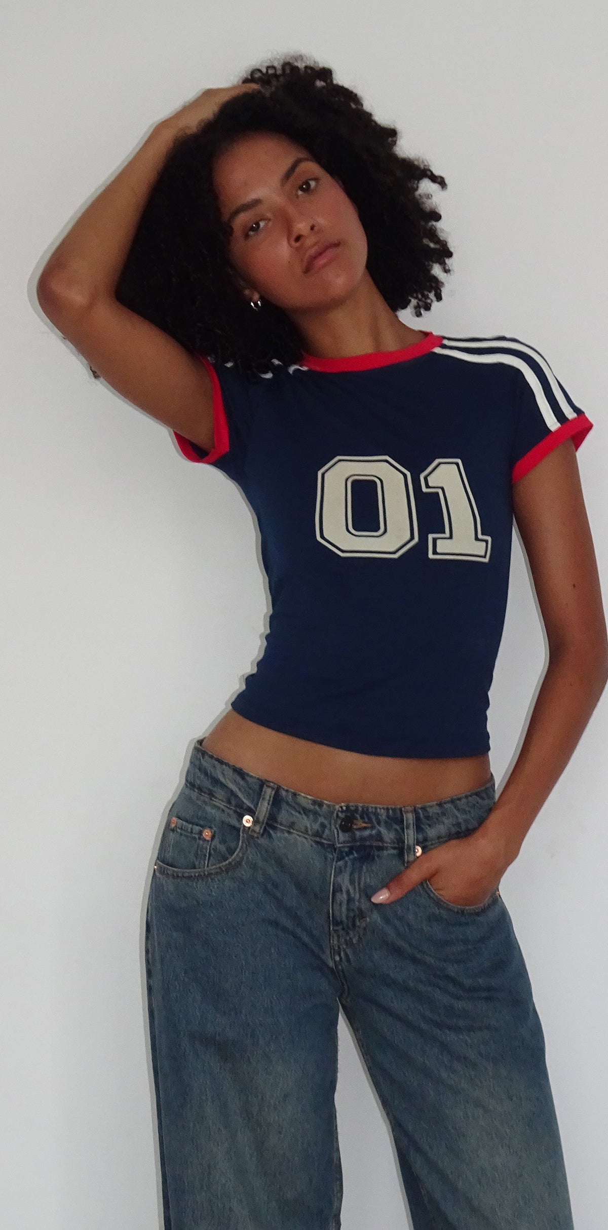 Navy Sporty Fitted Tee | Salda – motelrocks-com-us