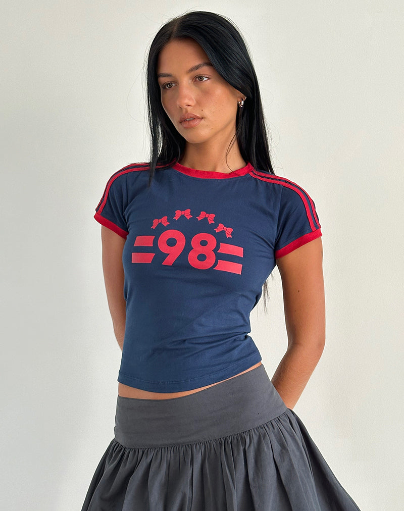 Navy with Adrenaline Red Binding and '98' Emb Tee | Salda – motelrocks ...