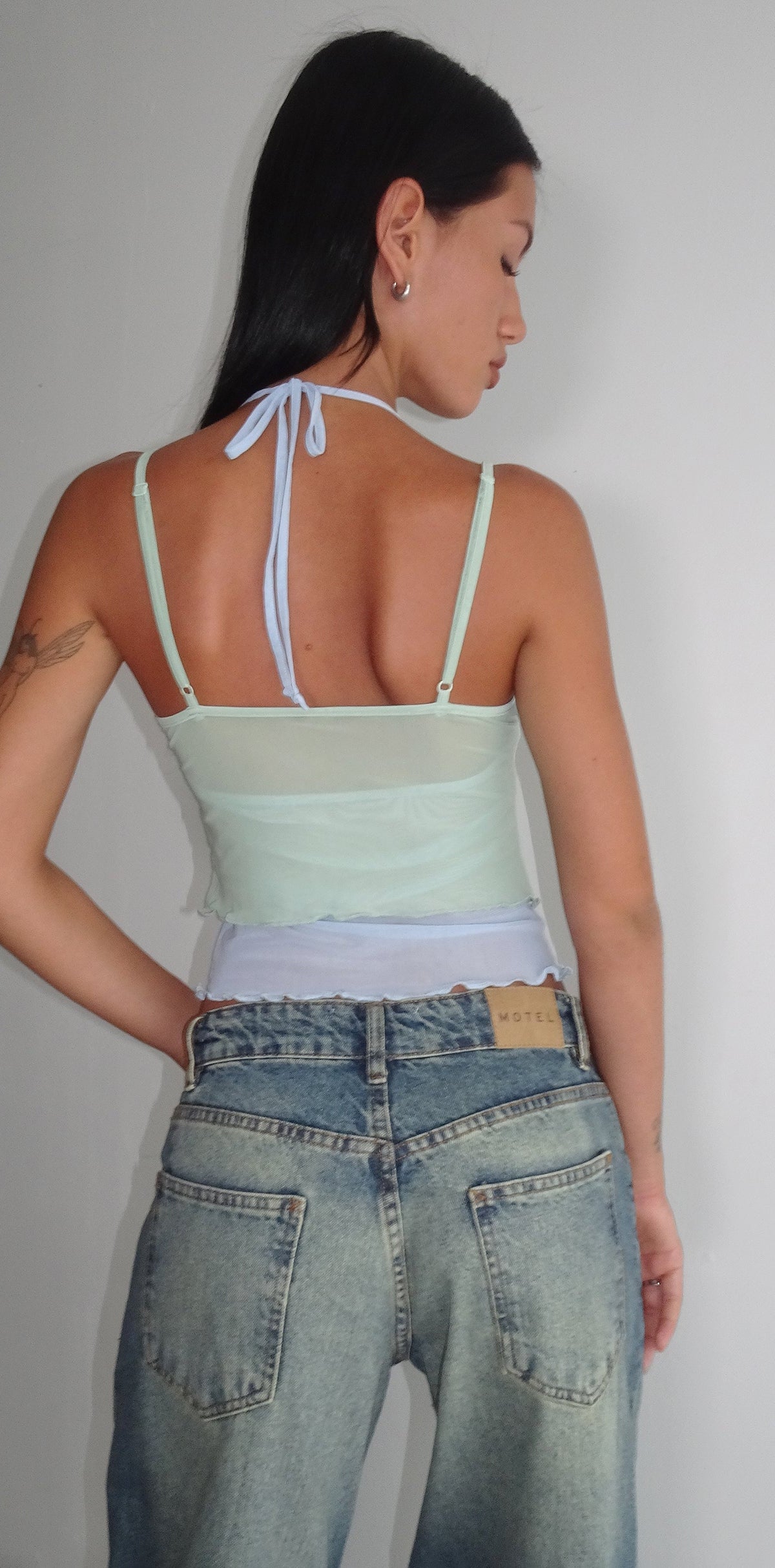 Frost Blue and Sage Green Double Layered Cami Top | Sapphi – motelrocks ...