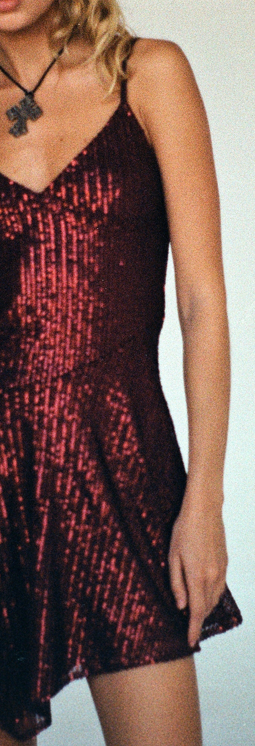 Burgundy Sequin Waterfall Mini Dress | Sarabeth – motelrocks-com-us