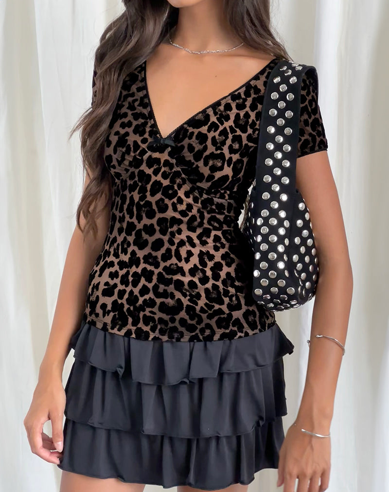 Leopard Flocked Top | Selina – motelrocks-com-us