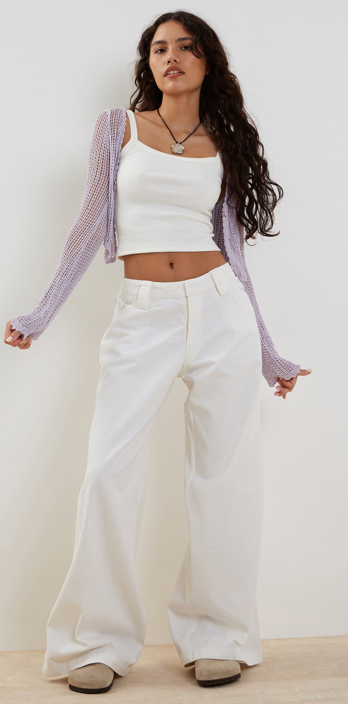 Lilac Cropped Cardigan | Septa – motelrocks-com-us