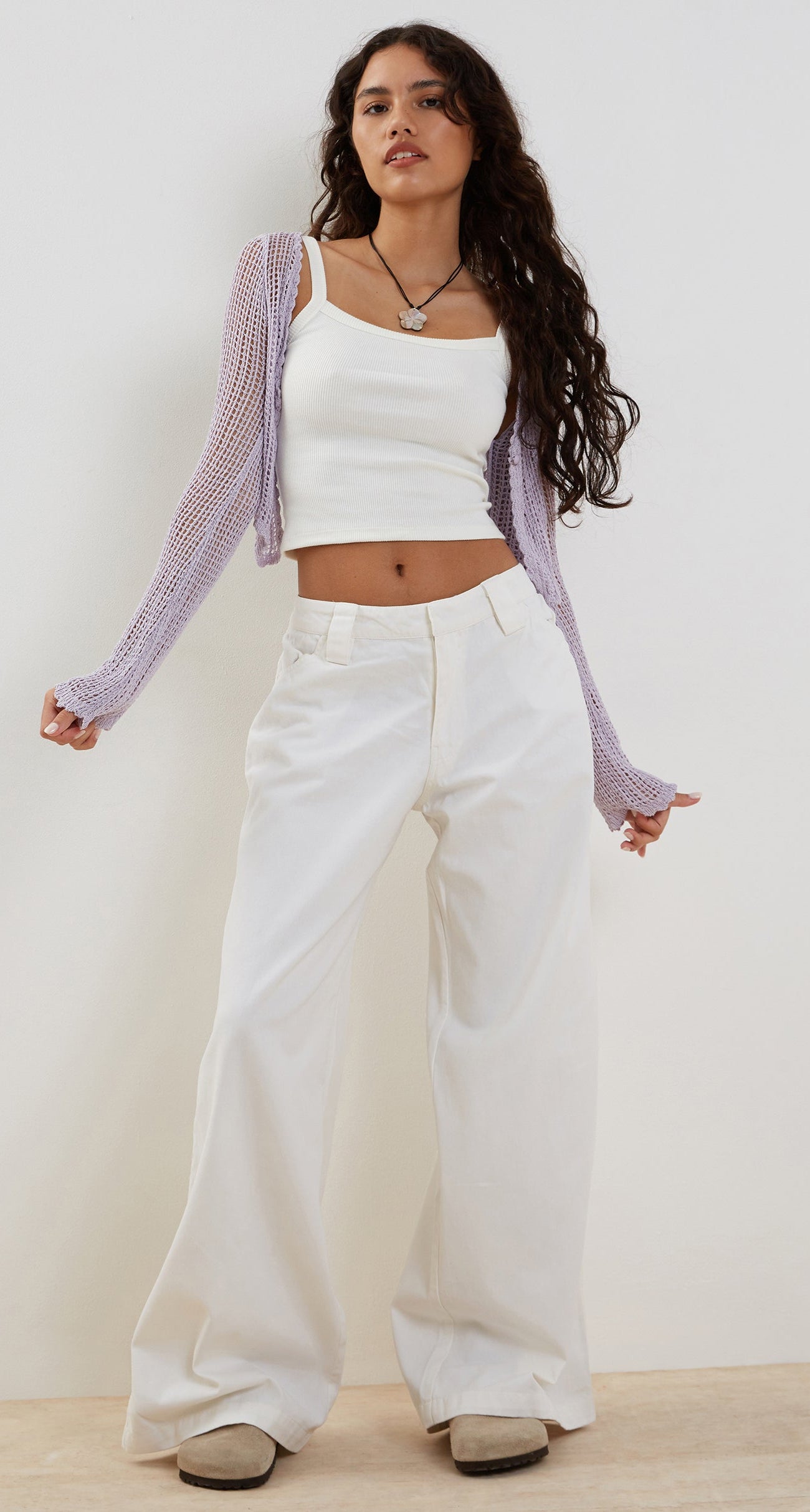 Lilac Cropped Cardigan | Septa – motelrocks-com-us