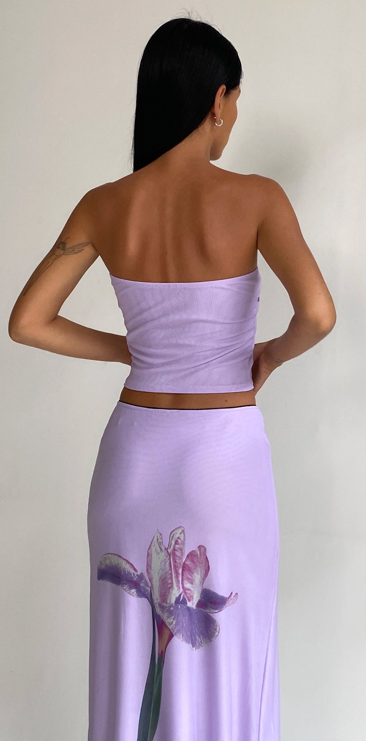 Lilac Flower Placement Bandeau Top | Shae – motelrocks-com-us
