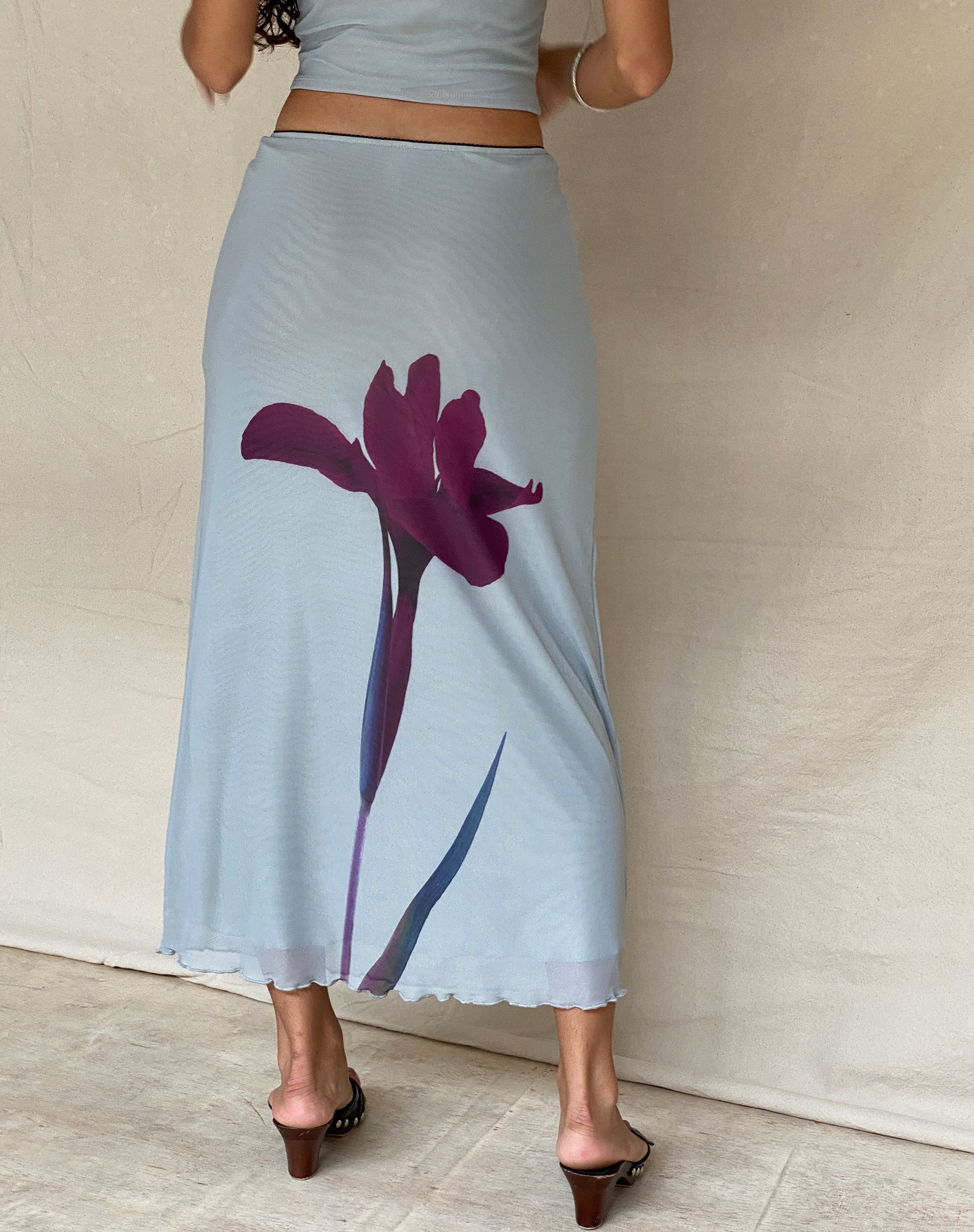 Mint Flower Placement Midi Skirt | Lassie – motelrocks-com-us