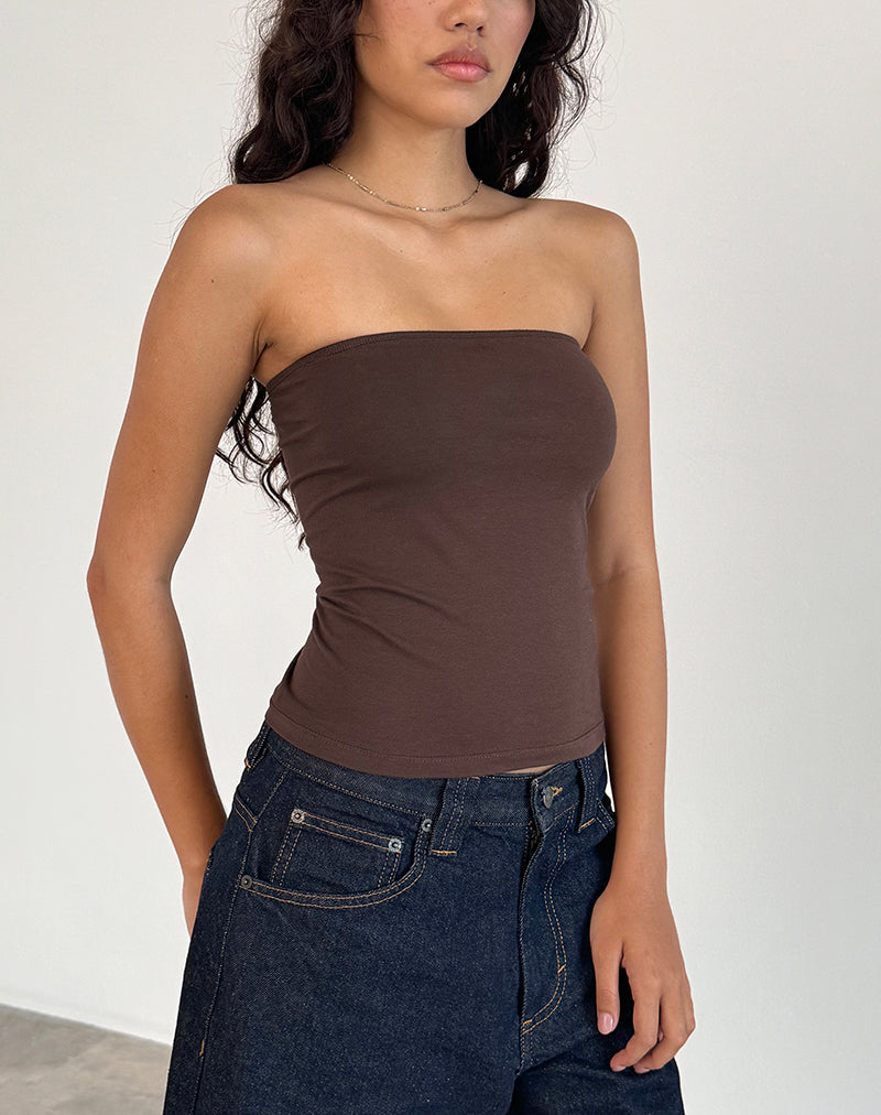 Deep Mahogany Bandeau Top | Shaelo – motelrocks-com-us