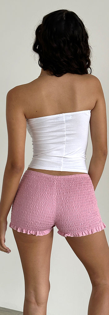 Flamingo Pink Shirred Micro Shorts | Ritala – motelrocks-com-us