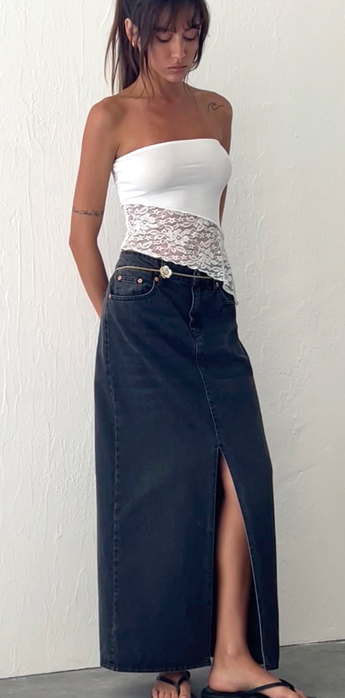 White Lace Bandeau Top | Shanda – motelrocks-com-us