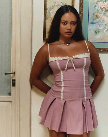 Dusky Pink Tailoring Dress | Shirina – motelrocks-com-us