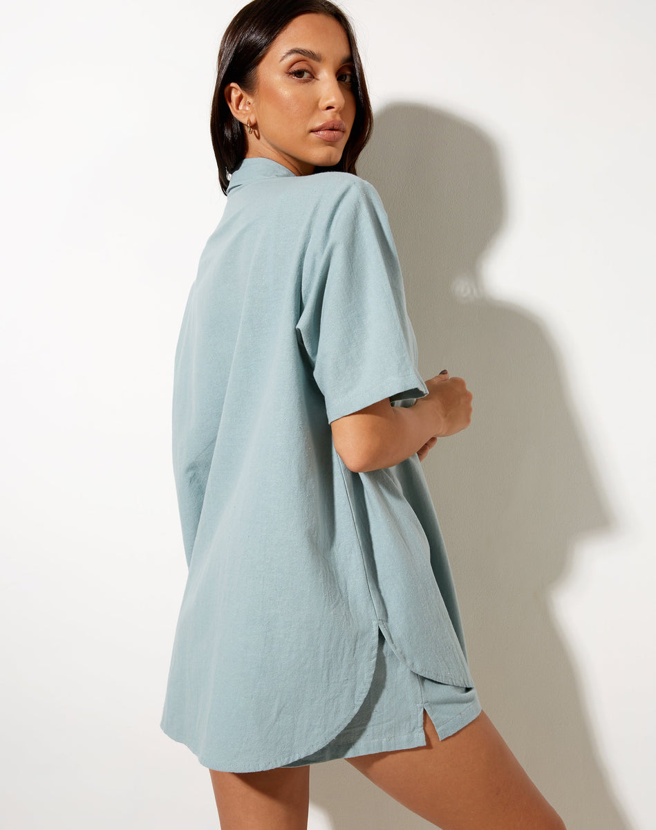 Short Sleeve Blue Shirt | Smith – motelrocks-com-us