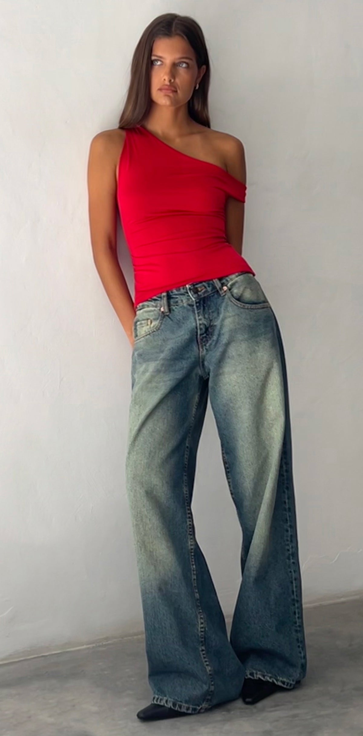 Red Twist Sleeve Top | Sohan – motelrocks-com-us