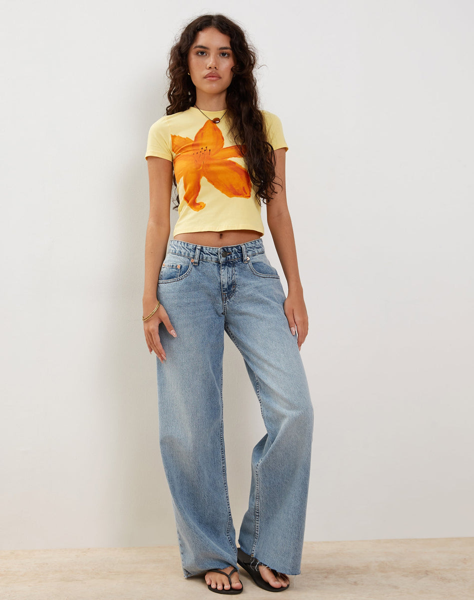 Lemonade with Summer Flower Print Baby Tee | Tiona – motelrocks-com-us