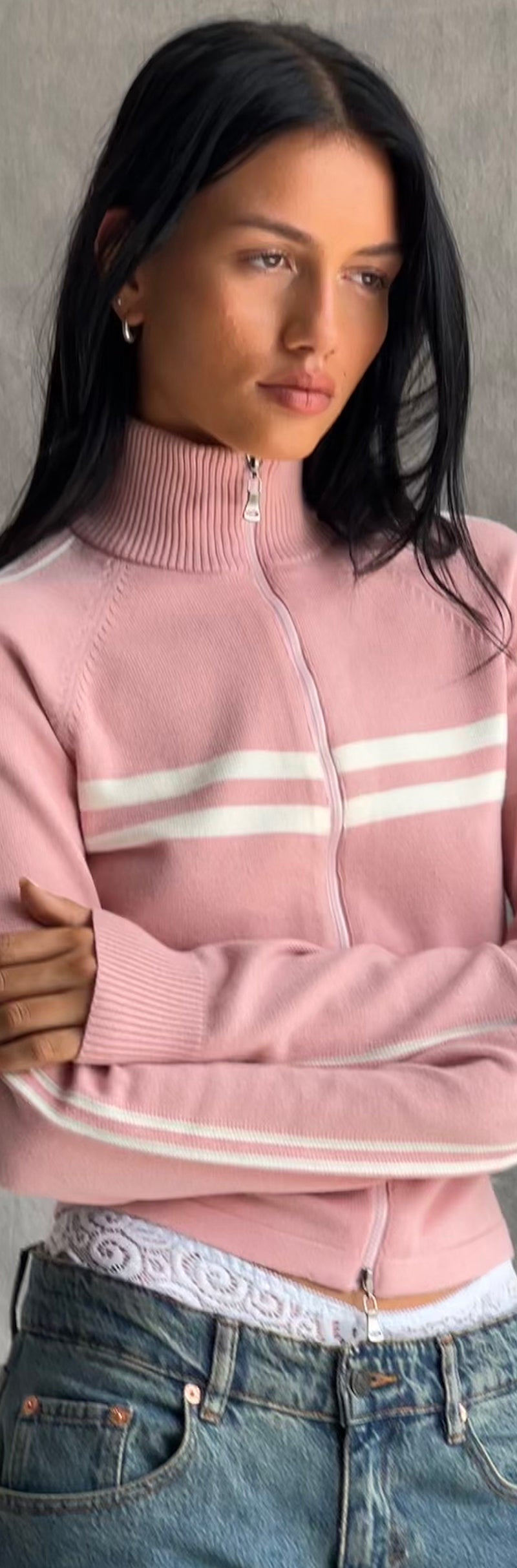 Pink Zip Through Jacket | Talisa – motelrocks-com-us