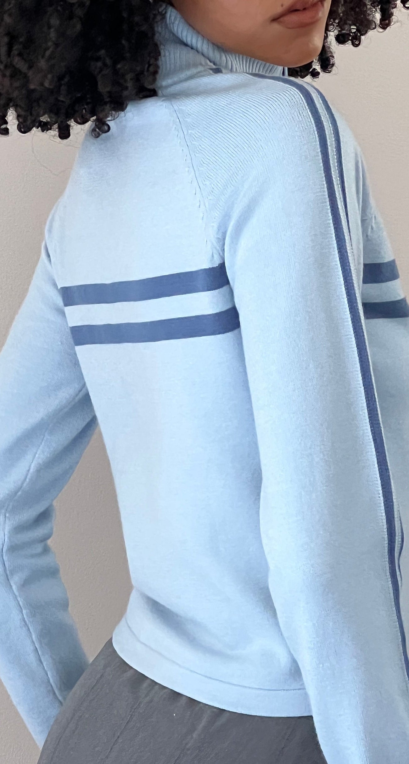 Light Blue Zip Through Jacket | Talisa – motelrocks-com-us