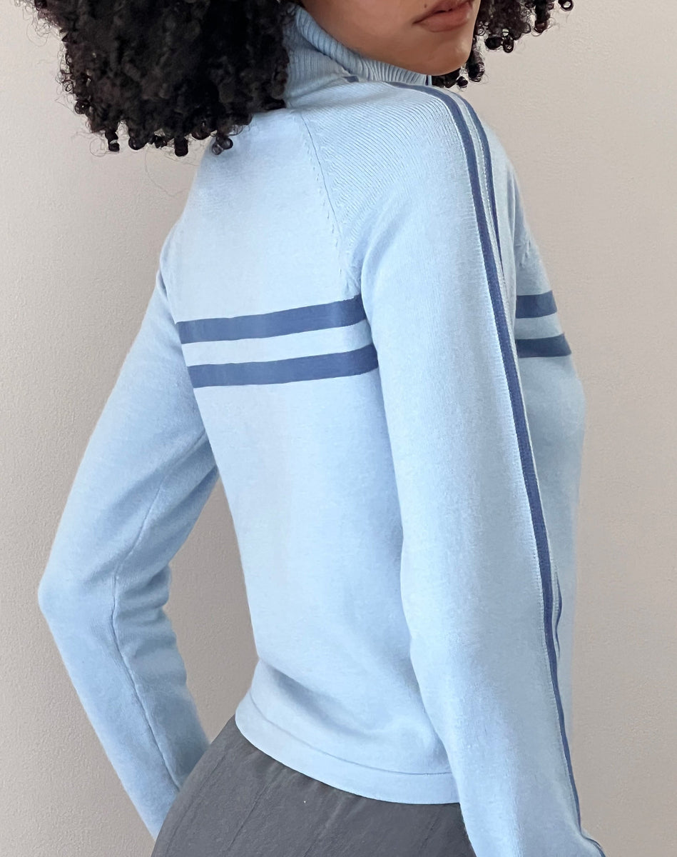 Light Blue Zip Through Jacket | Talisa – motelrocks-com-us