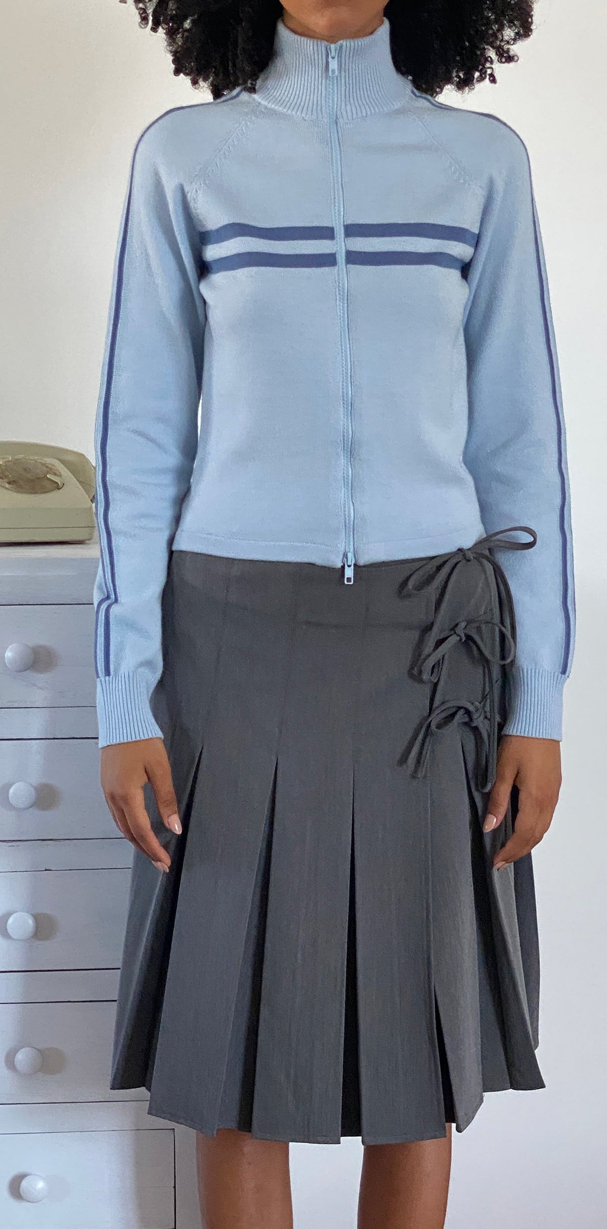 Light Blue Zip Through Jacket | Talisa – motelrocks-com-us