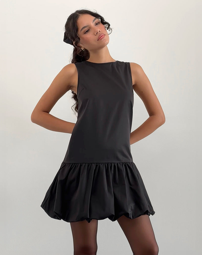 Black Bubble Hem Mini Dress | Tamilo – motelrocks-com-us