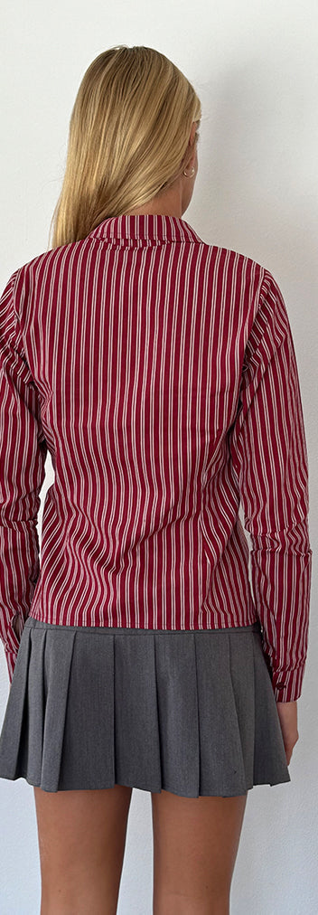 Maroon Stripe Fitted Shirt | Tarsi – motelrocks-com-us