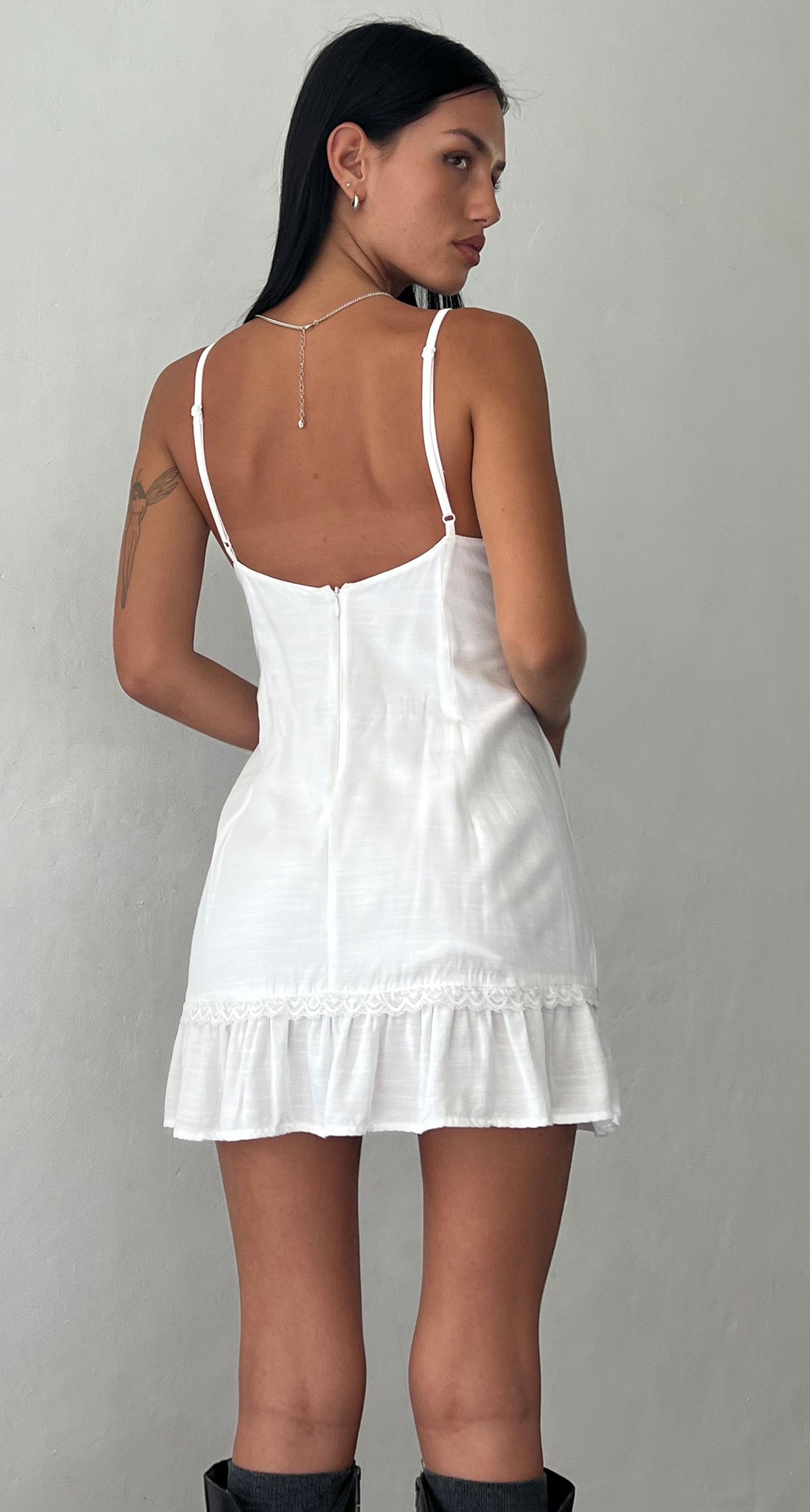 White Frill Mini Dress | Tavita – motelrocks-com-us