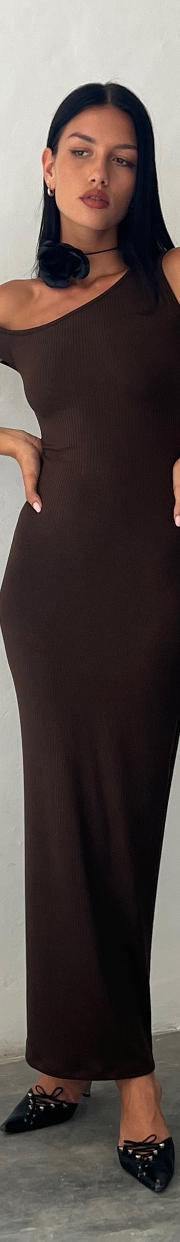 Brown Rib Maxi Dress | Tahyun – motelrocks-com-us