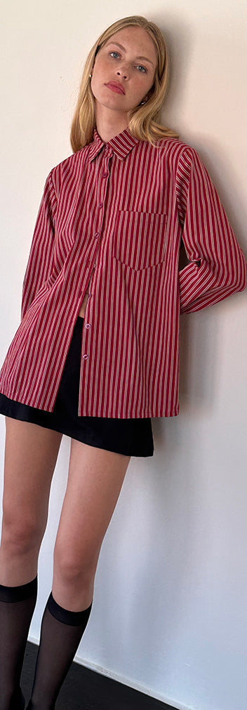 Maroon Stripe Oversized Shirt | Turner – motelrocks-com-us
